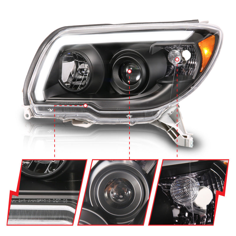 ANZO 06-09 Toyota 4 Runner Projector Headlights Plank Style - Black – SR1 Performance