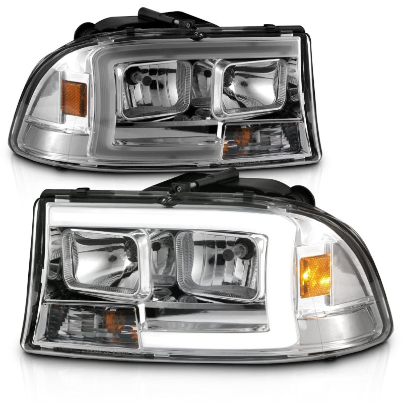 ANZO 97-04 Dodge Dakota/Durango Crystal headlight Set w/ Light Bar Chr – SR1 Performance