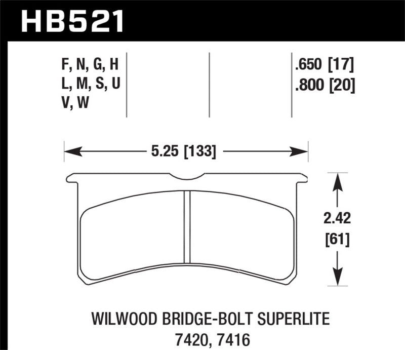 Hawk ER-1 Endurance Racing Brake Pads for Wilwood Motorsport Calipers ...