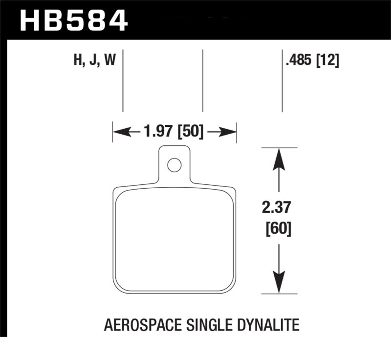 Hawk Aerospace Single Dynalite 12mm Thickness HPS Street Brake Pads ...