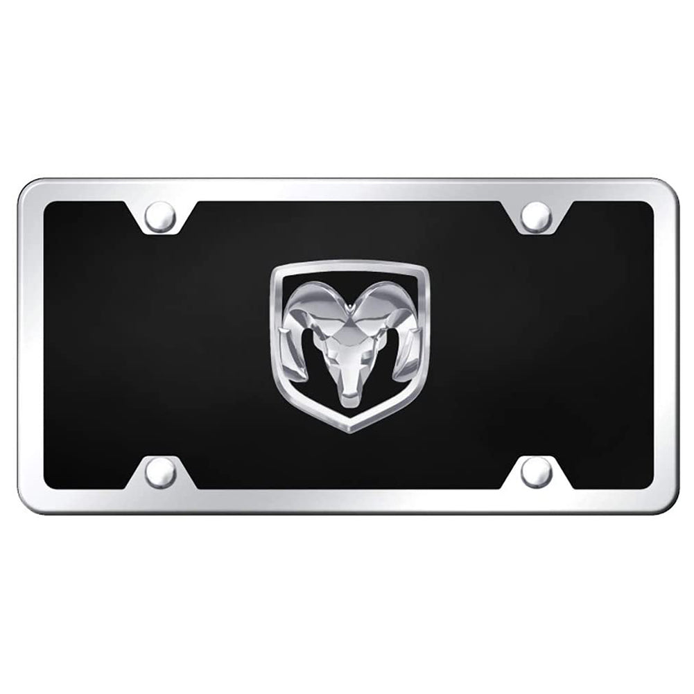 Ram License Plate Kit - Chrome Frame on Black Acrylic Plate – SR1 ...