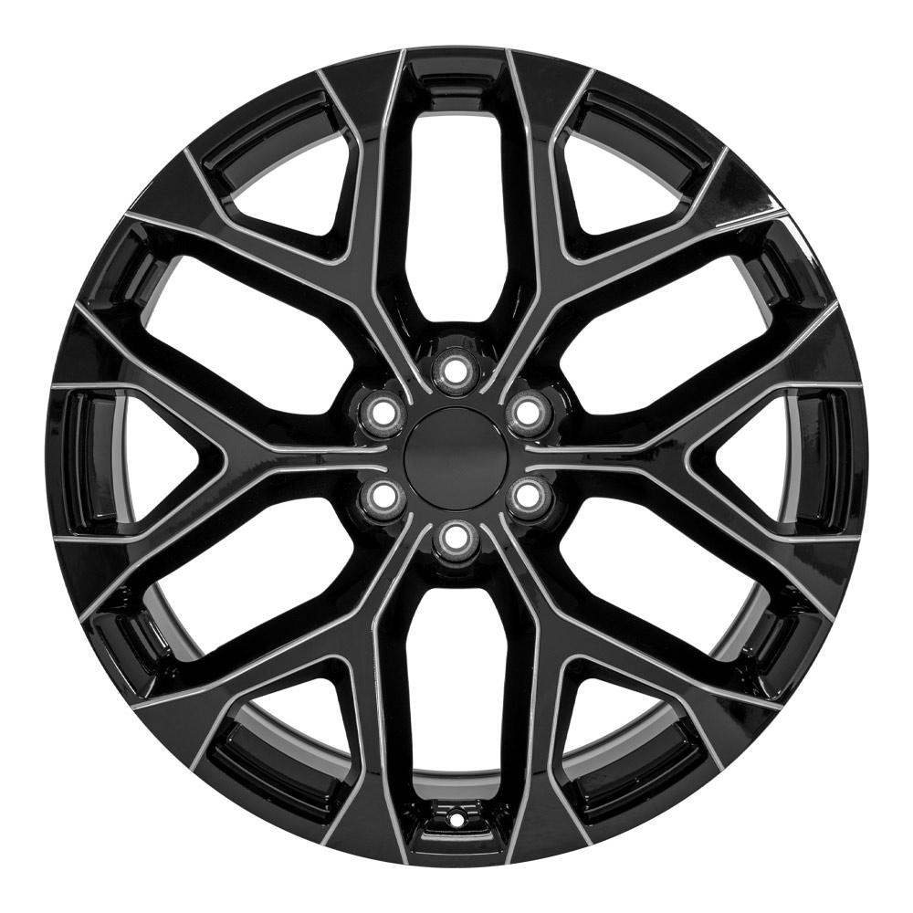 24" Replica CV98B fits Chevy Silverado 24x10 Black with Milled Edge ...