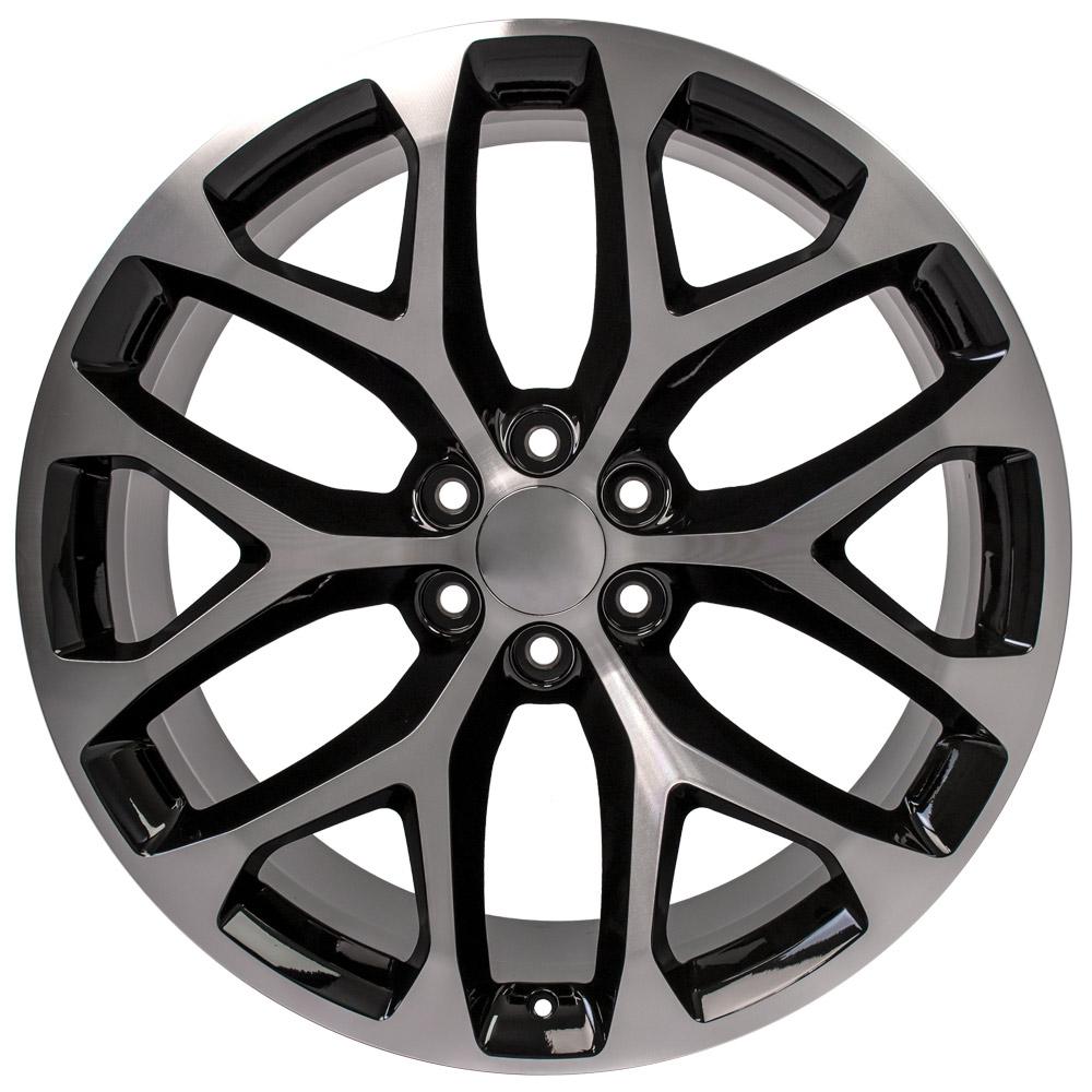 24" Replica CV98B fits Chevy Silverado 24x10 Black Machined – SR1 ...