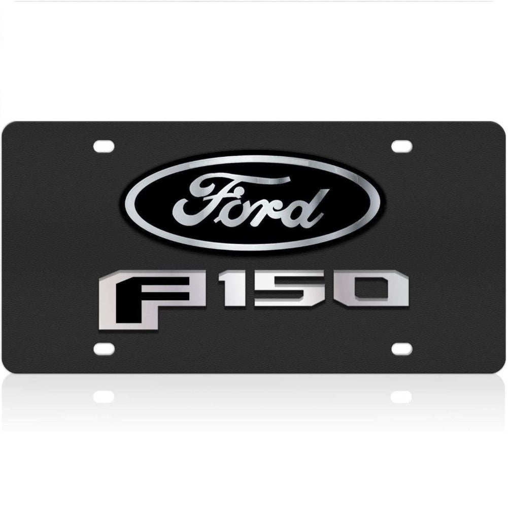 Ford F-150 License Plate - Black Carbon Steel with Mirrored Logo – SR1 ...