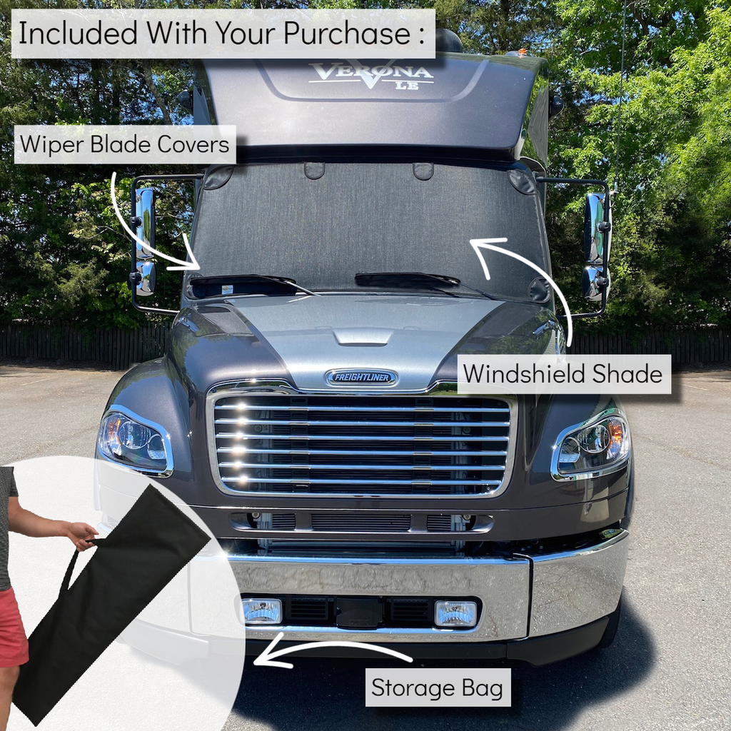 2007-2025 Super C RV/Motorhome Exterior Windshield Sun Shade by Magne ...