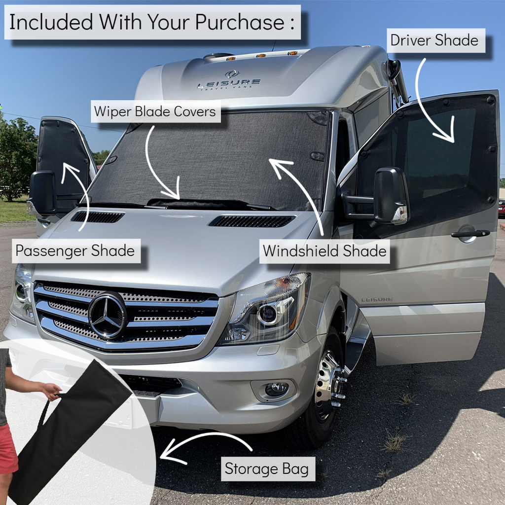 2015-2025 Mercedes Sprinter Van Exterior Windshield Sun Shade by Magne ...