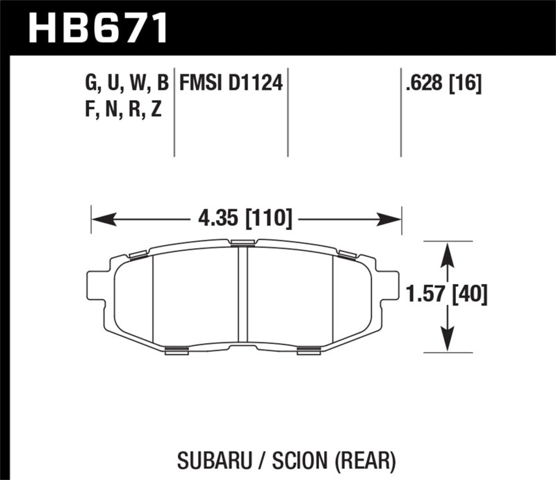 Hawk 11+ Subaru Legacy GT HPS Street Rear Brake Pads – SR1 Performance
