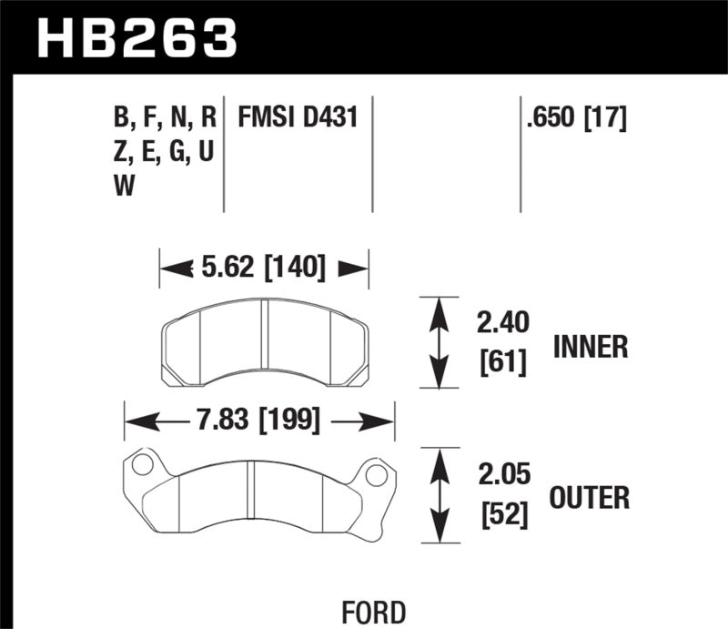 Hawk 1987-1993 Ford Mustang GT 5.0 HPS 5.0 Front Brake Pads – SR1 ...