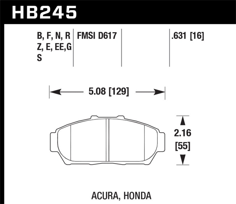 Hawk 94-01 Acura Integra (excl Type R) HPS Street Front Brake Pads ...