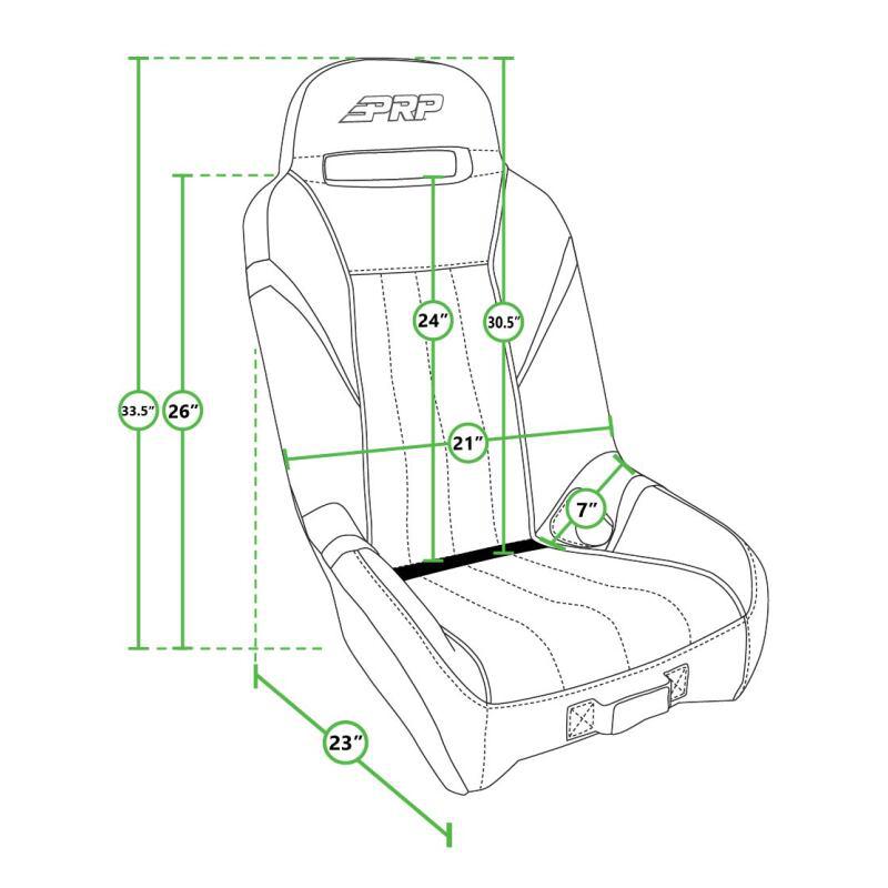 PRP Polaris RZR PRO XP/PRO R/Turbo R GT/S.E. Suspension Seat- Black/Gr ...