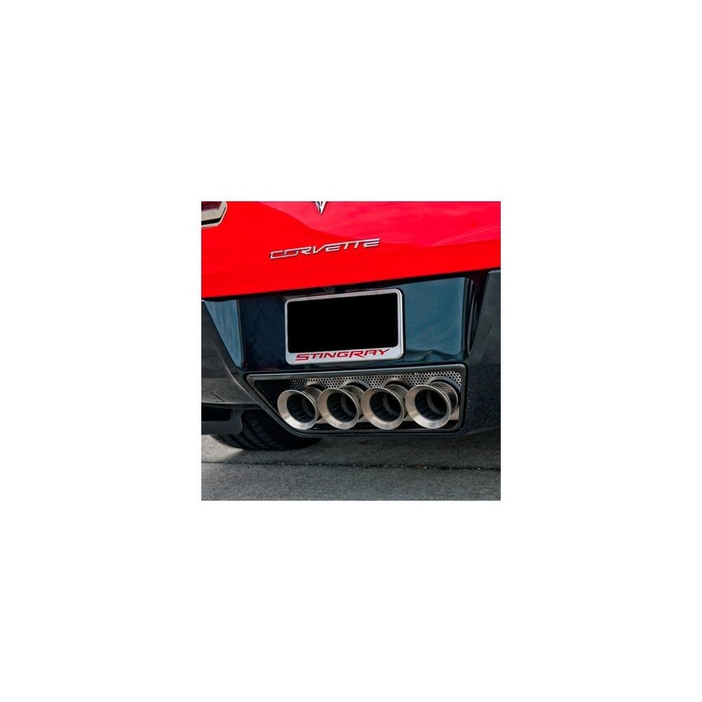 C7 Corvette Stingray Exhaust Filler Panel Perforated Brushed Stainless ...