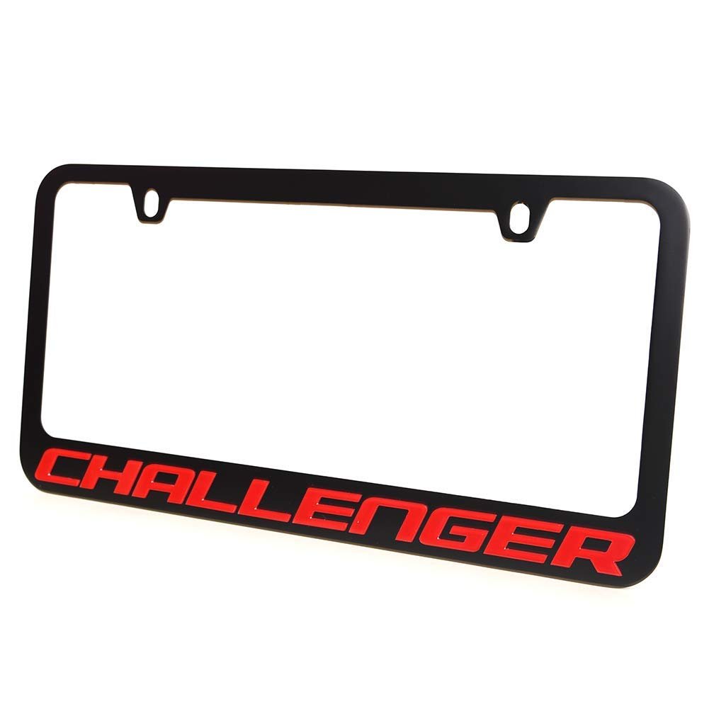 Dodge Challenger License Plate Frame - Black with Red Script – SR1 ...