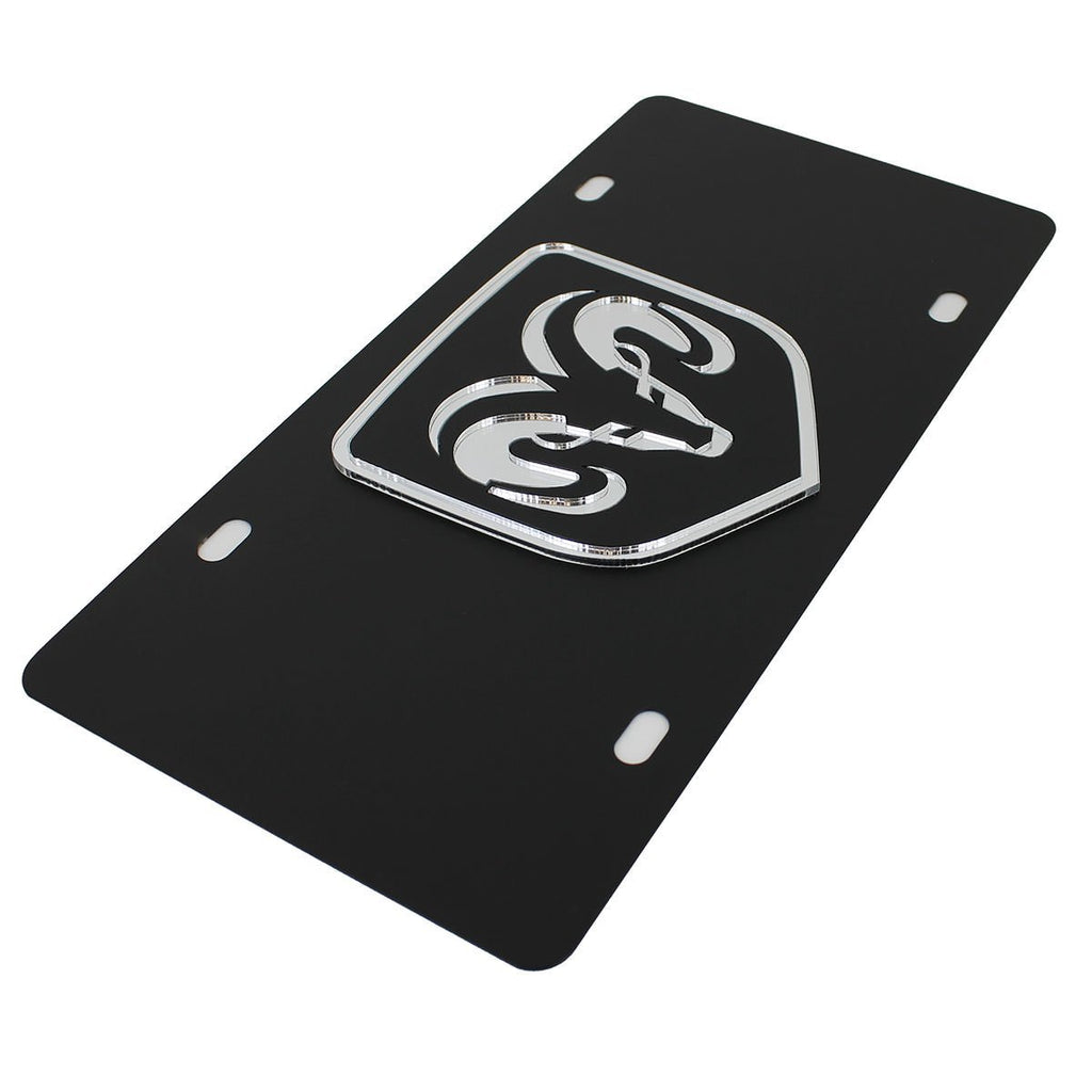 Dodge Ram License Plate - Black Steel with Mirrored Logo – SR1 Performance