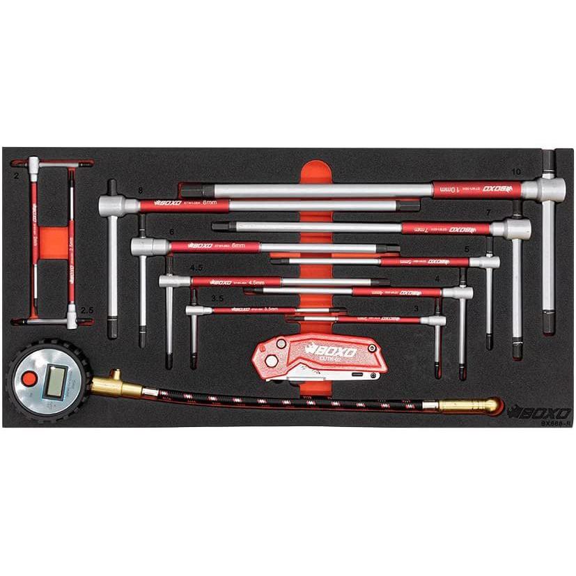 BOXO USA 69-Piece Metric Go Kart Tool Kit With Black 3-Drawer Hand Car ...