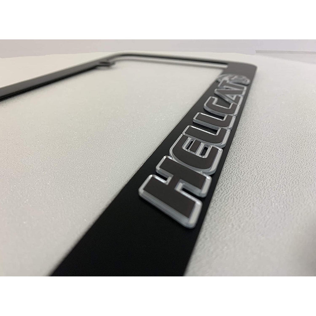 Hellcat License Plate Frame - Black with Mirrored Logo – SR1 Performance