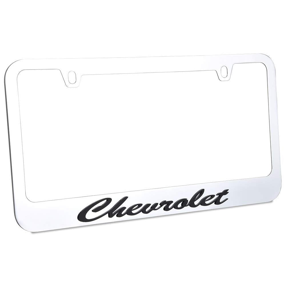 Chevrolet License Plate Frame - Chrome with Black Script – SR1 Performance