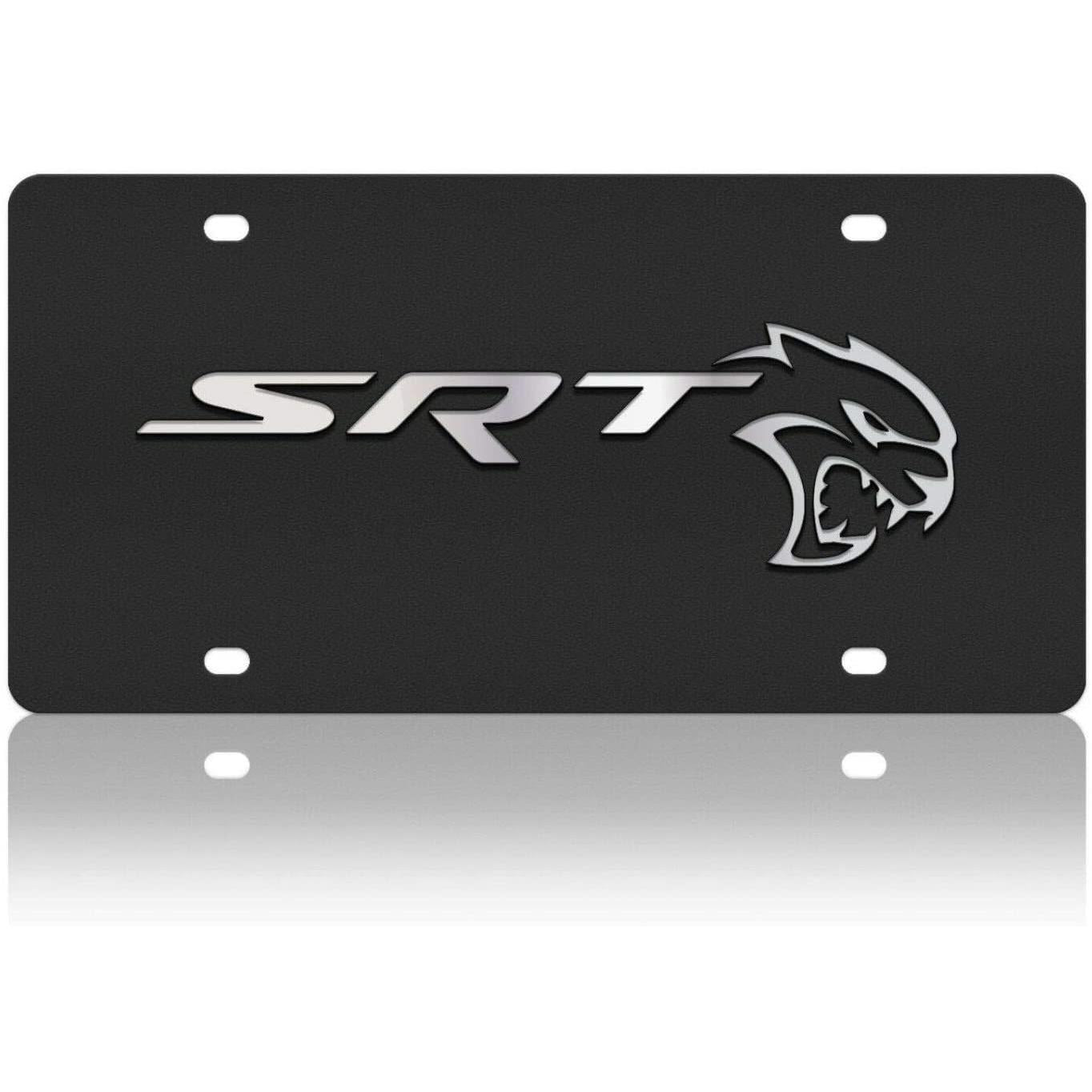 SRT Hellcat Carbon Steel License Plate with Mirrored Logos – SR1 ...