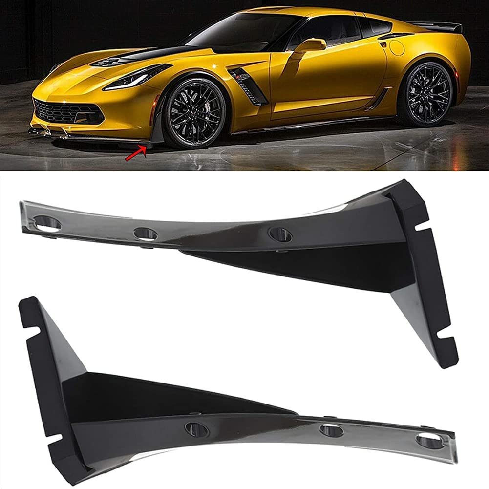 Corvette Stage 3 Front Bumper Canards for GM Splitter - Carbon Flash ...