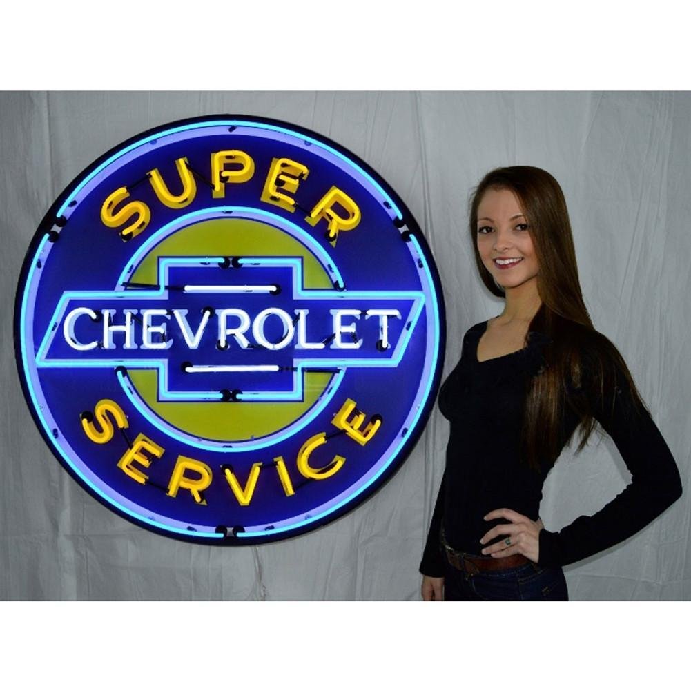 GM Super Chevy Service Neon Sign in a Metal Can : 36in – SR1 Performance