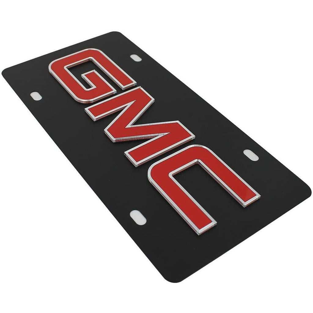 GMC License Plate - Black Steel with Red Logo – SR1 Performance