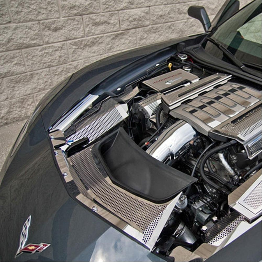 C7 Corvette Stingray Nose Cap 2 Pc. Stainless Steel : Polished – SR1 ...