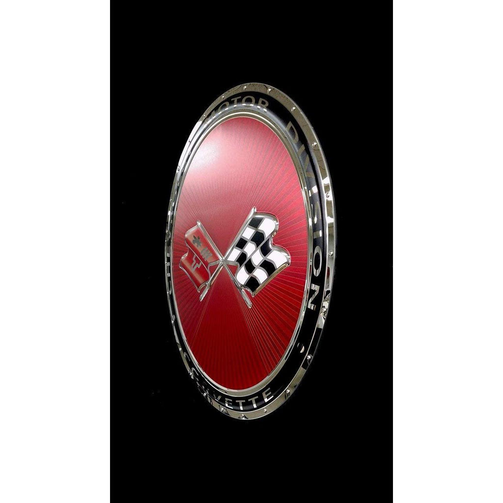 1968-1982 C3 Corvette Crossed Flags Stainless Steel Wall Hanging Sign ...
