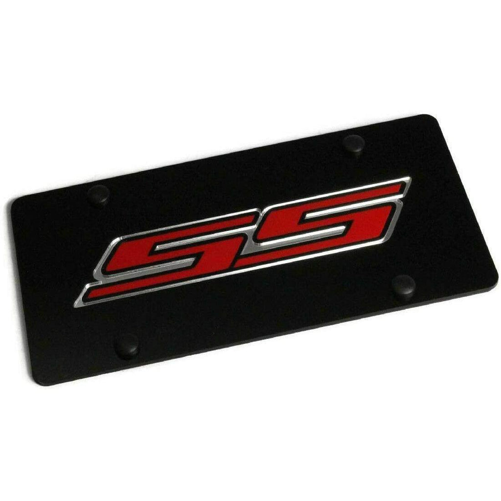 Camaro SS License Plate - Black Laser Acrylic with Red Logo – SR1 ...