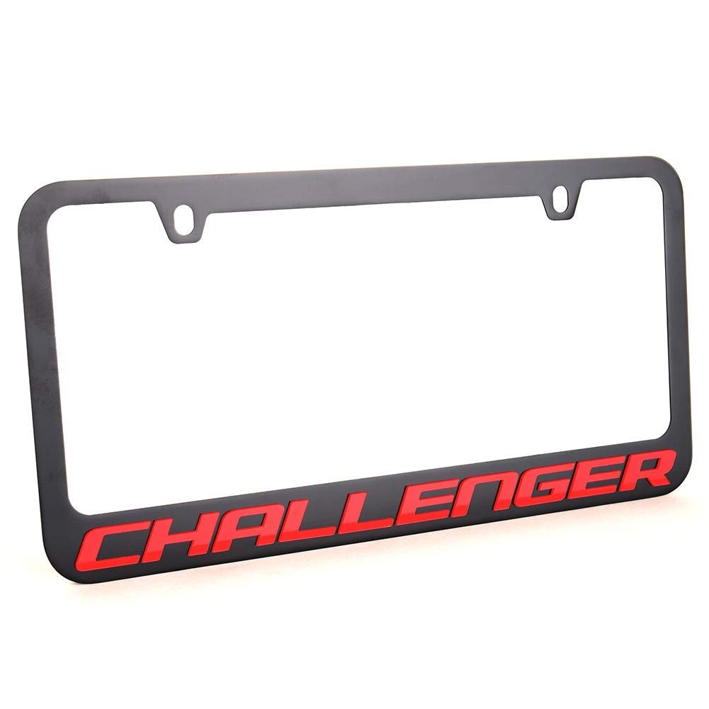 Dodge Challenger License Plate Frame - Black with Red Script – SR1 ...