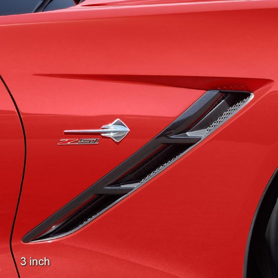 C7, C8 Corvette Z51 Badge/Emblem - Domed - Carbon Fiber Look w/Chrome ...