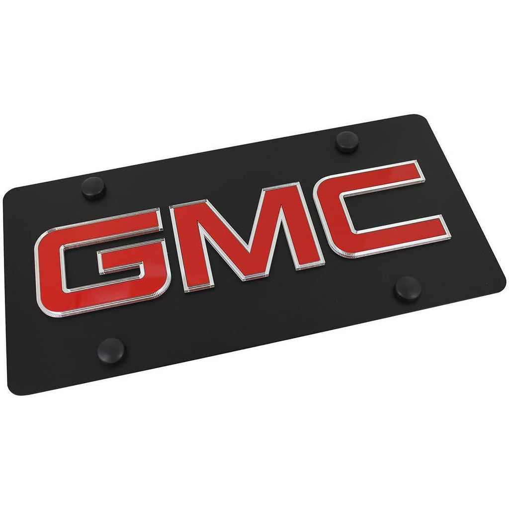 GMC License Plate - Black Steel with Red Logo – SR1 Performance