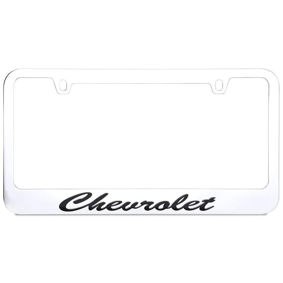 Chevrolet License Plate Frame - Chrome with Black Script – SR1 Performance