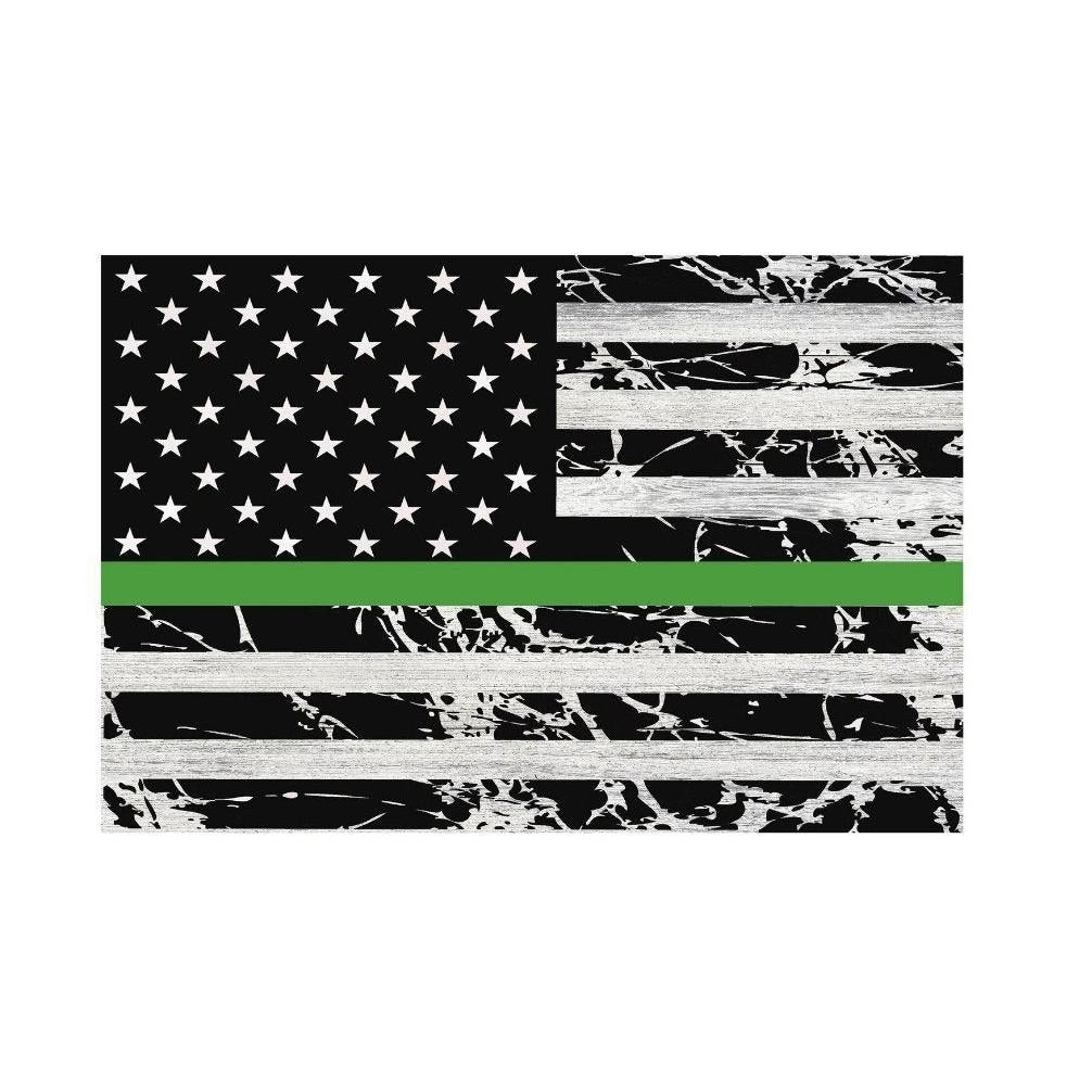 American Flag w/ Blue Line Police Metal Sign 12" x 8" – SR1 Performance