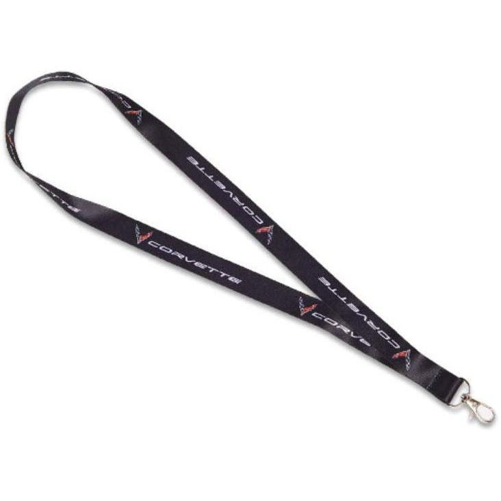 C8 Corvette Next Generation Lanyard - Black with Corvette Script & Cor ...